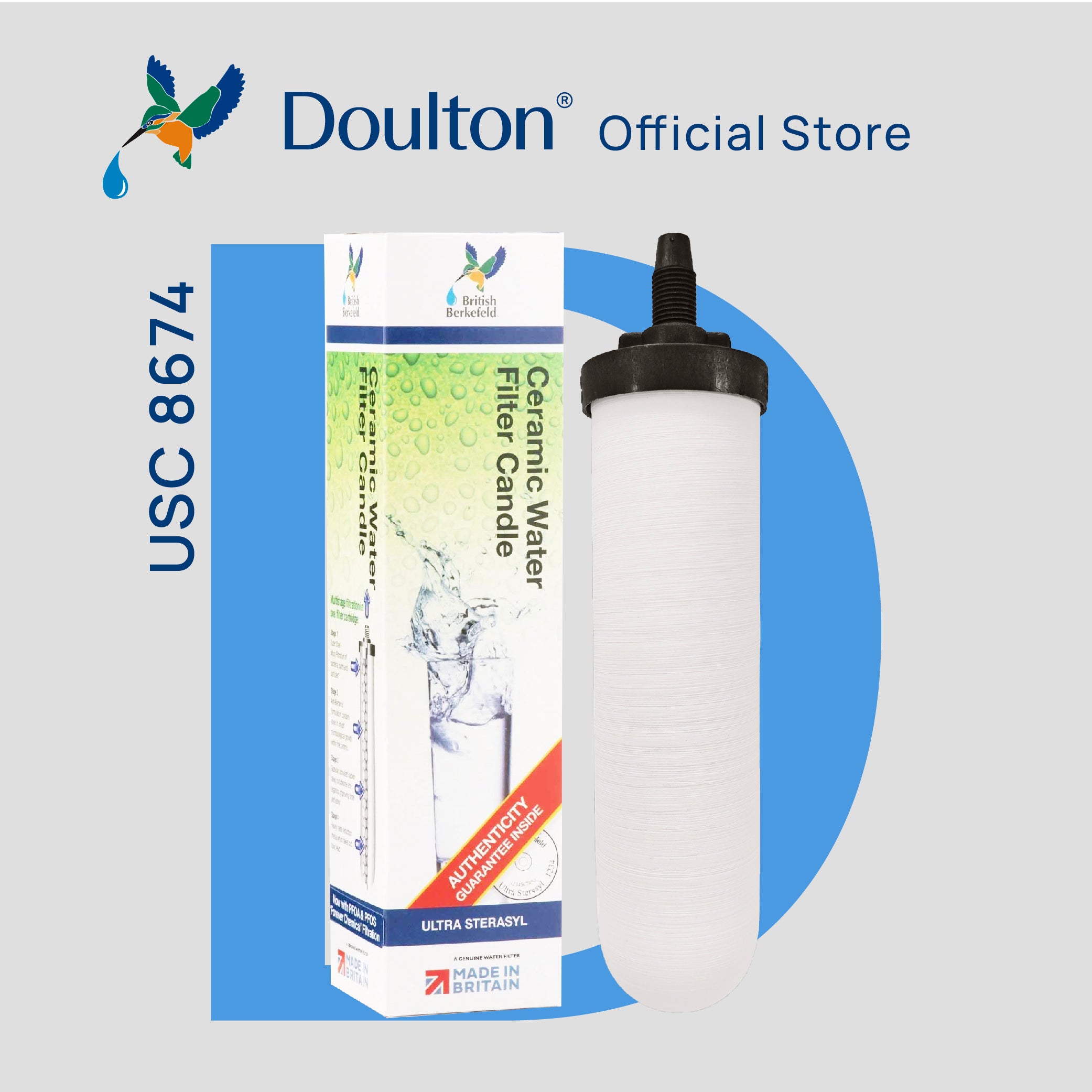 7" inch ATC Super Sterasyl® 8674 Ceramic Water Filter Candle – Doulton ...
